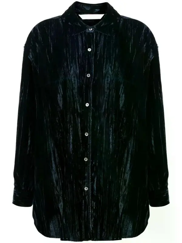 Palm Angels Velvet Crinkled Shirt