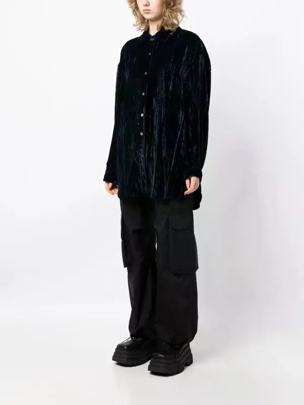 Palm Angels Velvet Crinkled Shirt