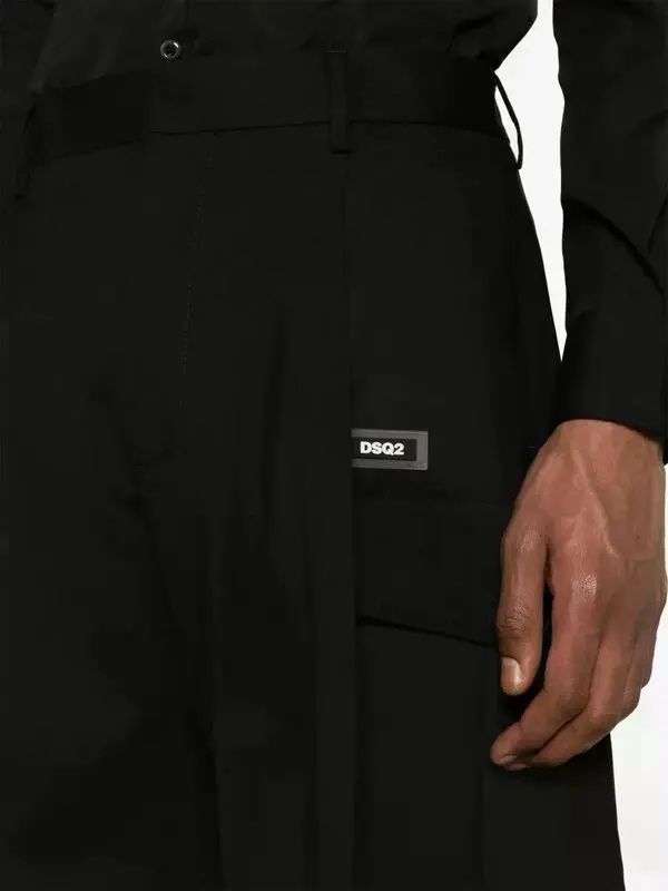Dsquared2 Pleated Virgin Wool Cargo Shorts