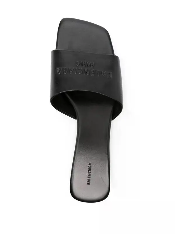 Balenciaga Duty Free Leather Sandals - Black