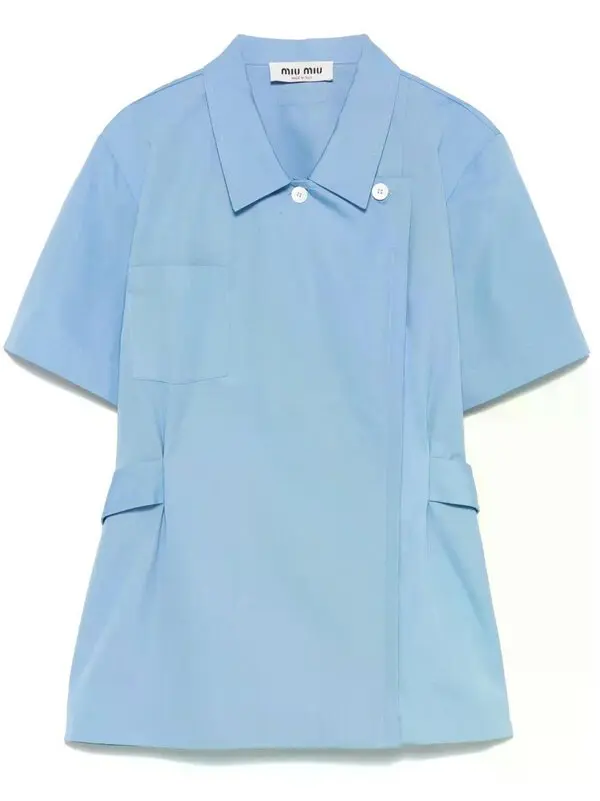 Miu Miu Canvas Shirt With Zip And Button Fastening