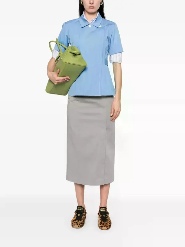 Miu Miu Canvas Shirt With Zip And Button Fastening