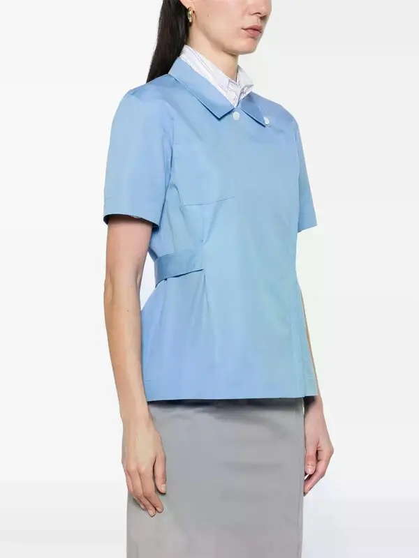 Miu Miu Canvas Shirt With Zip And Button Fastening