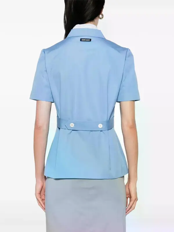 Miu Miu Canvas Shirt With Zip And Button Fastening