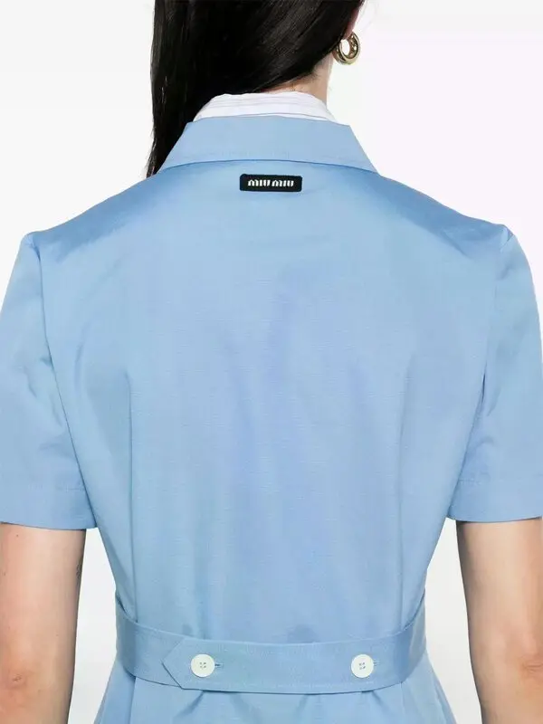 Miu Miu Canvas Shirt With Zip And Button Fastening