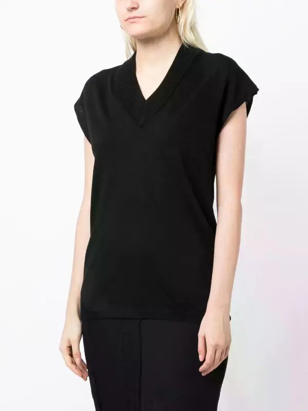 Rick Owens V-neck Sleeveless Wool Top