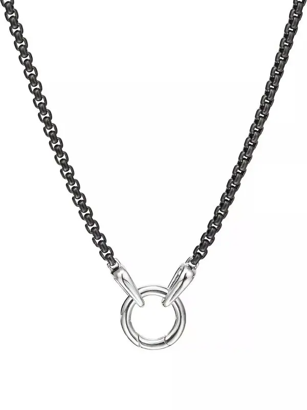 David Yurman Smooth Amulet Box Chain Necklace - Silver