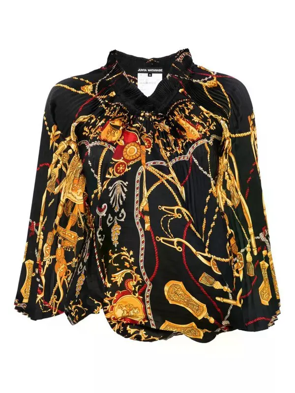 Junya Watanabe Graphic Print Blouse - Black
