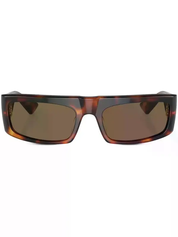 Oliver Spencer 1979c Rectangle-frame Sunglasses - Brown