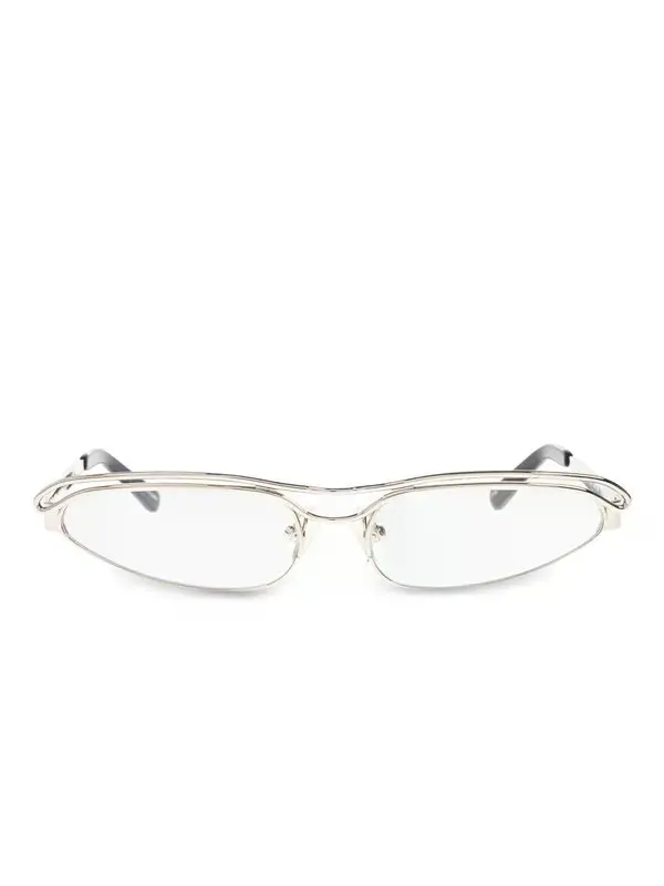 Attico Oval-frame Glasses - Silver