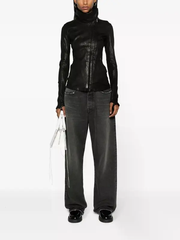 ISAAC SELLAM EXPERIENCE Zip-detail Leather Jacket