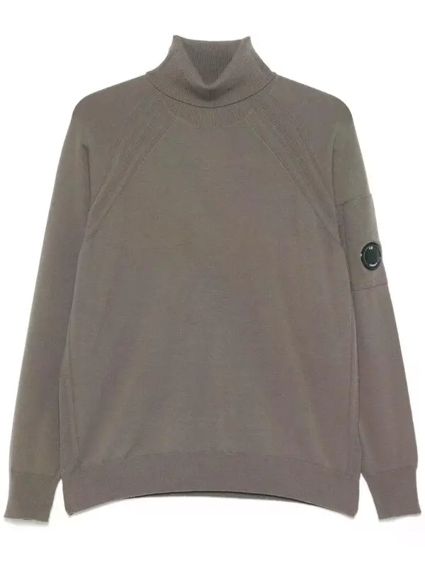 C.P. COMPANY Virgin Wool Blend Roll Neck Sweater - Grey