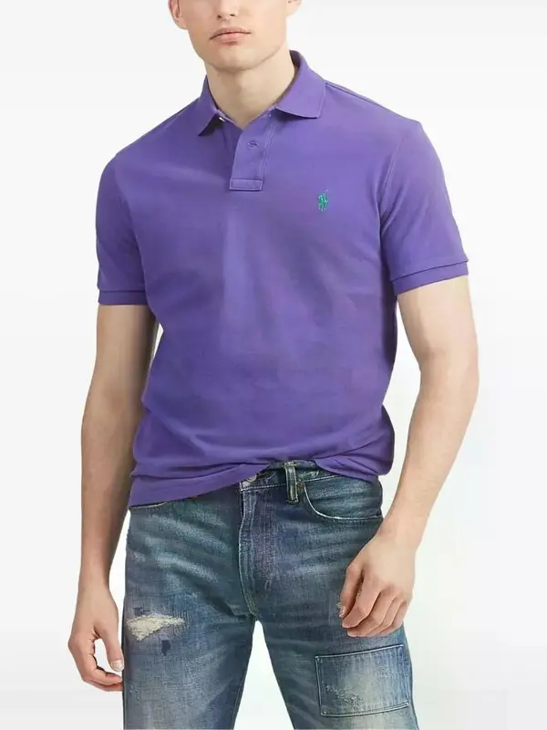 Polo Ralph Lauren Cotton Polo Shirt With Signature Pony Motif - Purple