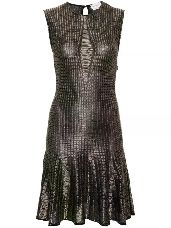 Alexander McQueen Metallic-threading Flared Dress