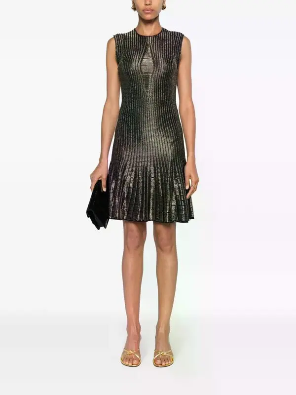 Alexander McQueen Metallic-threading Flared Dress