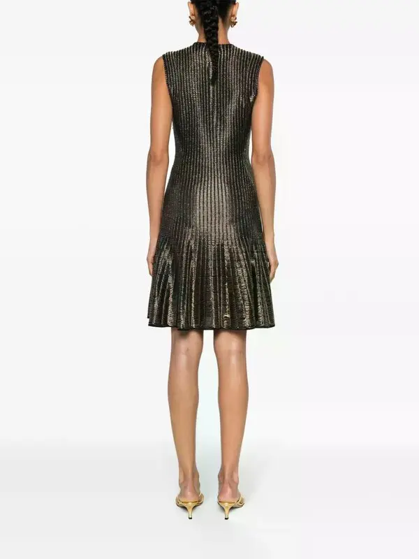 Alexander McQueen Metallic-threading Flared Dress