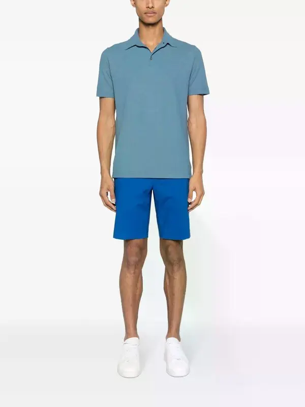 ZANONE Fine-knit Cotton Polo Shirt - Blue
