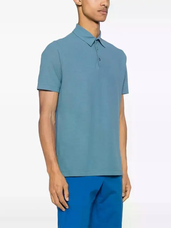 ZANONE Fine-knit Cotton Polo Shirt - Blue