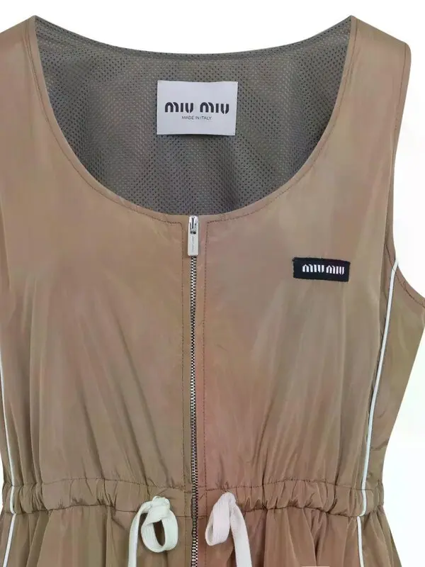 Miu Miu Drawstring-waist Dress - Neutrals