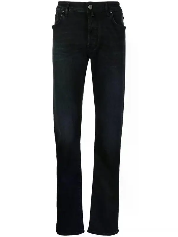 Jacob Cohen Logo-patch Straight-leg Jeans - Black