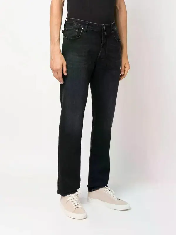 Jacob Cohen Logo-patch Straight-leg Jeans - Black