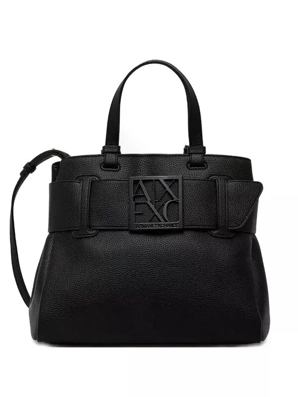 Armani Exchange Textured Leather Tote Bag