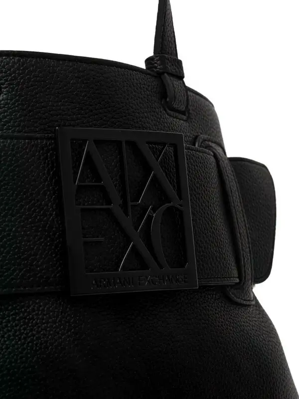 Armani Exchange Textured Leather Tote Bag