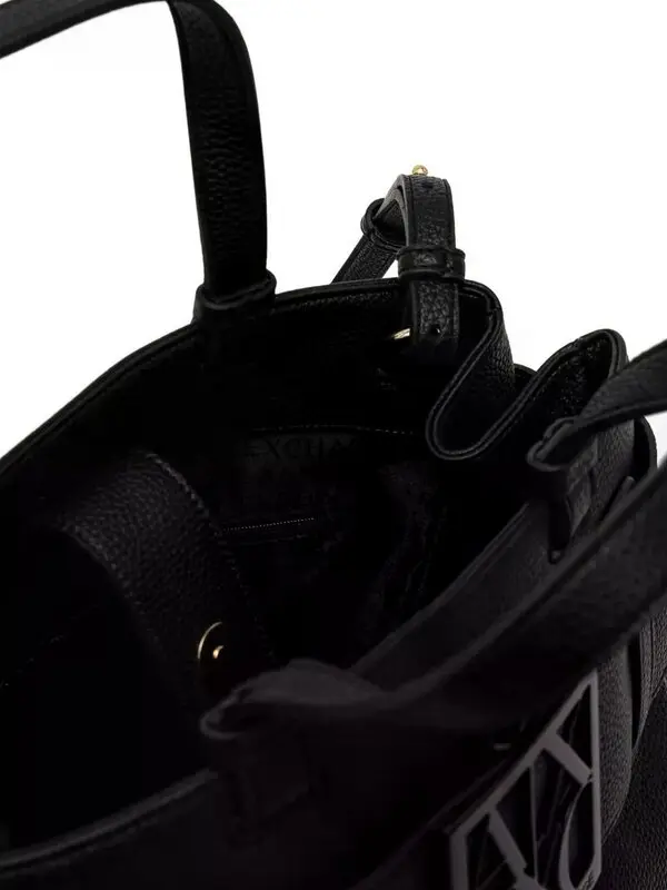Armani Exchange Textured Leather Tote Bag