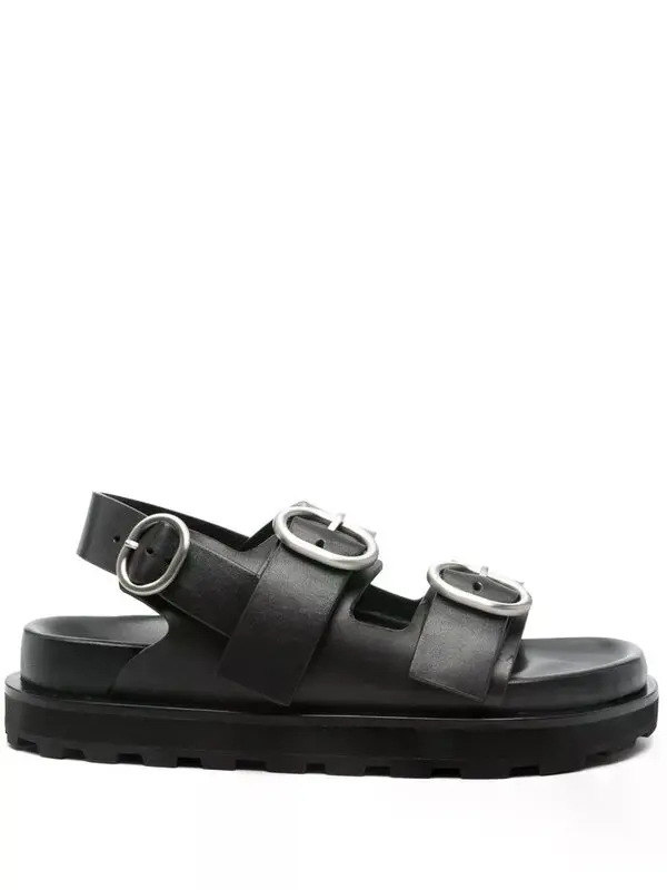 JIL SANDER Leather Sandals With Buckle Fastening