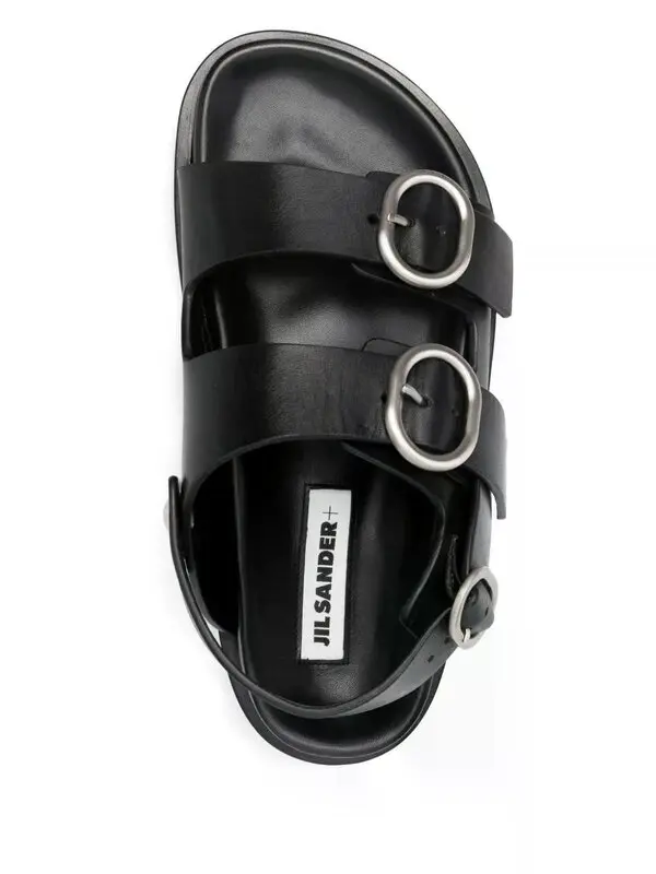 JIL SANDER Leather Sandals With Buckle Fastening