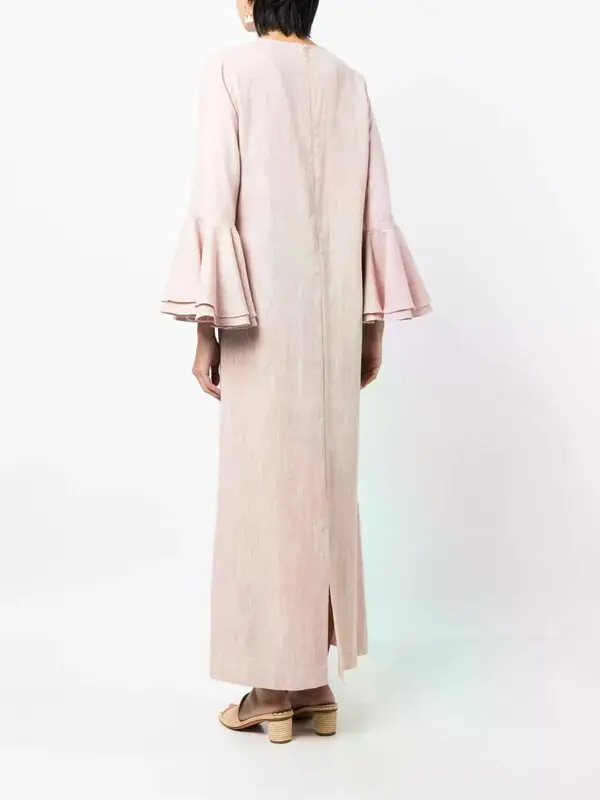 BAMBAH Linen Ruffled Kaftan Dress