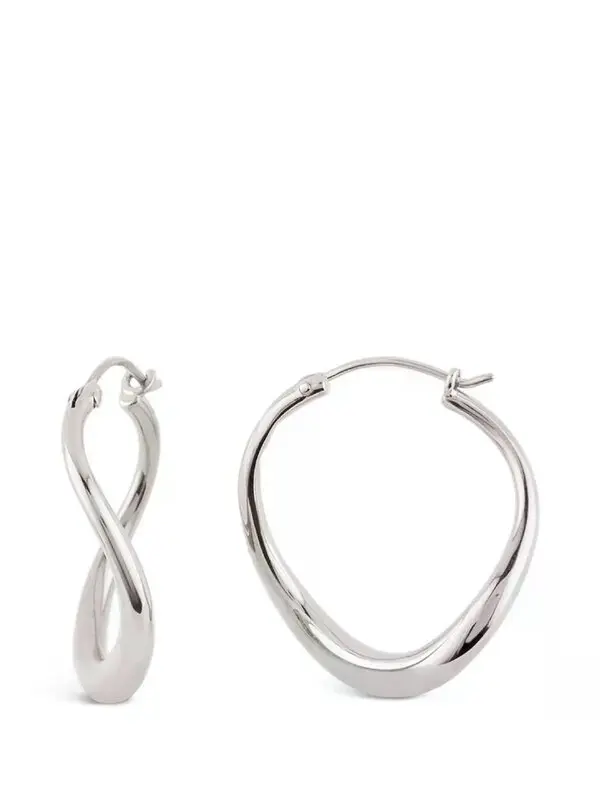 DINNY HALL Small Wave Twisted Hoop Earrings - Silver