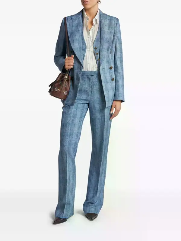 Etro Double-breasted Check Blazer