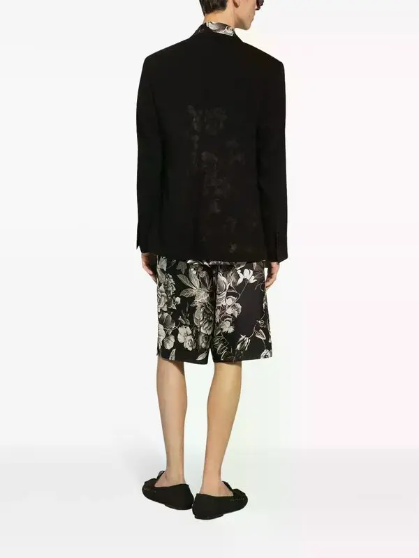 Dolce & Gabbana Floral-print Silk Shorts - Black