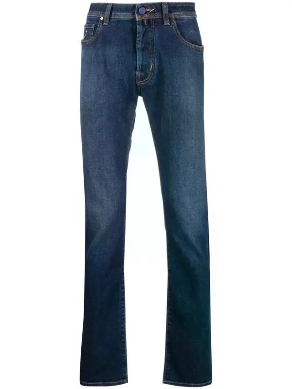 Jacob Cohen Embroidered-logo Slim Jeans - Blue