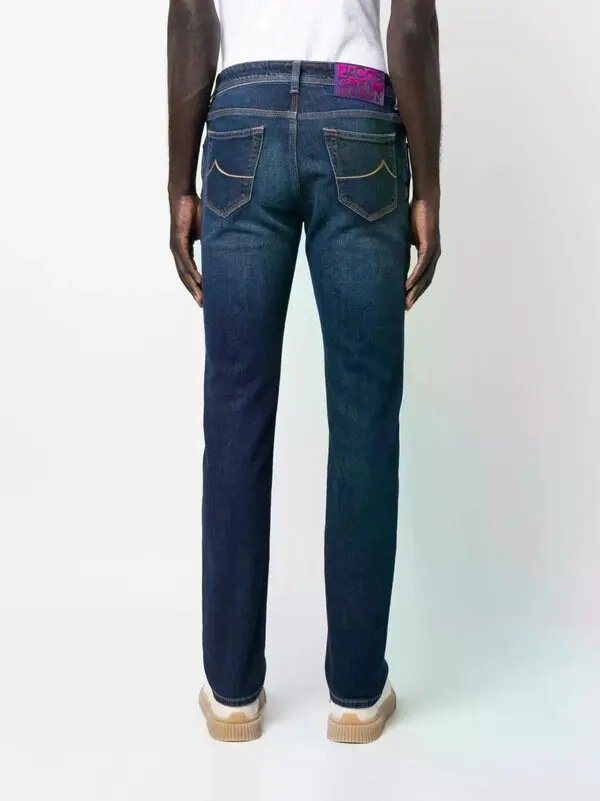 Jacob Cohen Embroidered-logo Slim Jeans - Blue