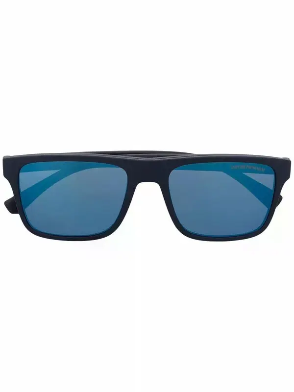 Emporio Armani Changeable-lense Rectangular Sunglasses - Blue