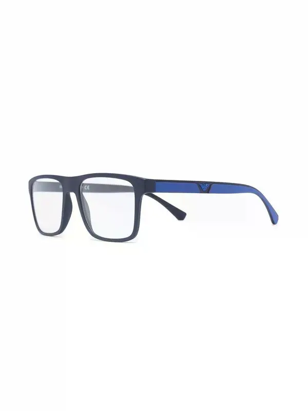 Emporio Armani Changeable-lense Rectangular Sunglasses - Blue