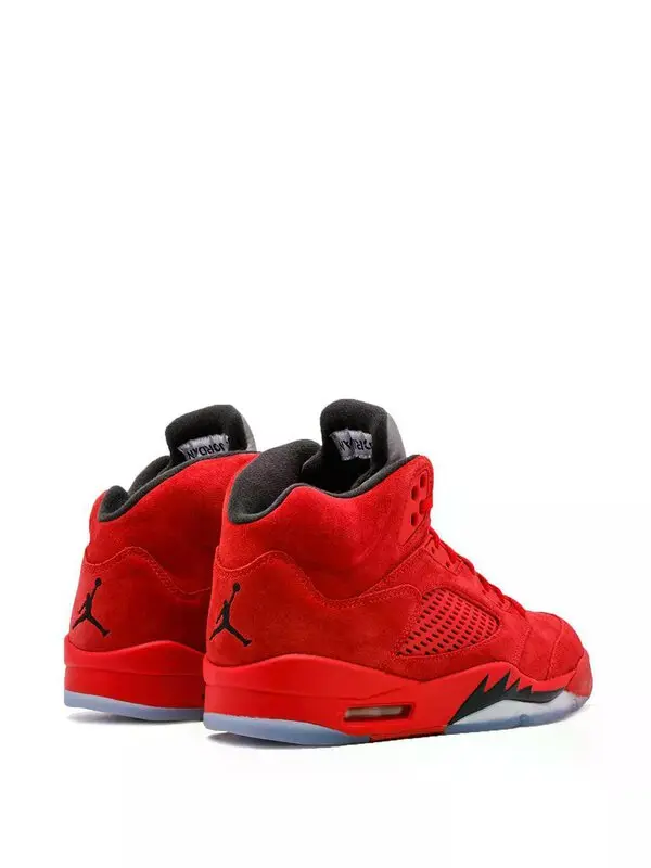 JORDAN Air 5 Retro Suede High-top Sneakers - Red