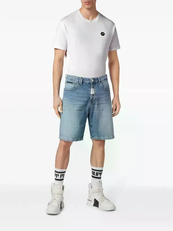 Philipp Plein Logo-appliqué Denim Shorts