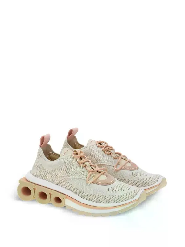 FERRAGAMO Gancini Panelled Sneakers - Grey