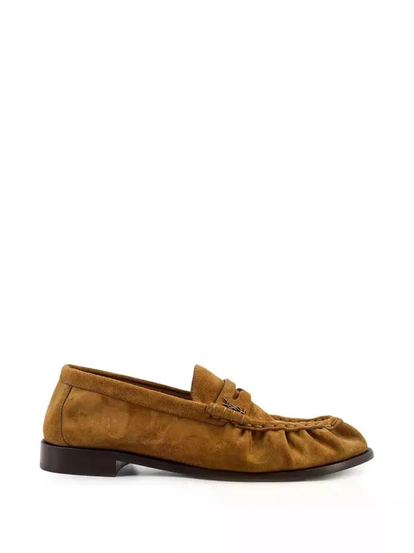 Saint Laurent Le Supple Penny-detail Loafers - Brown