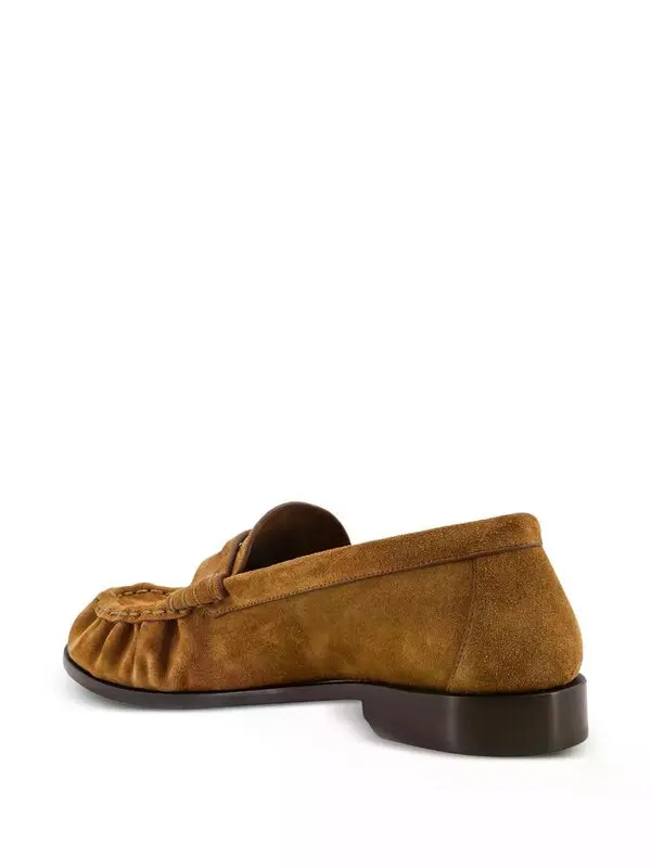 Saint Laurent Le Supple Penny-detail Loafers - Brown