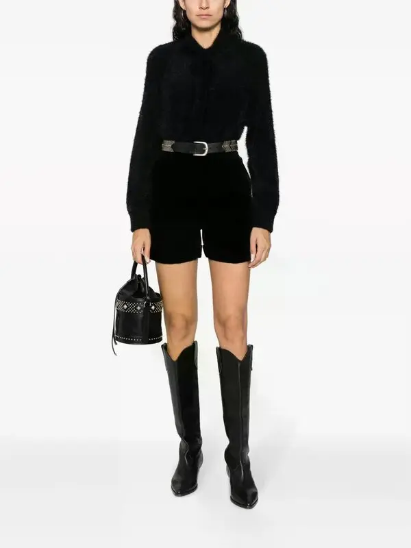 Alberta Ferretti Brushed-effect Press-stud Cardigan