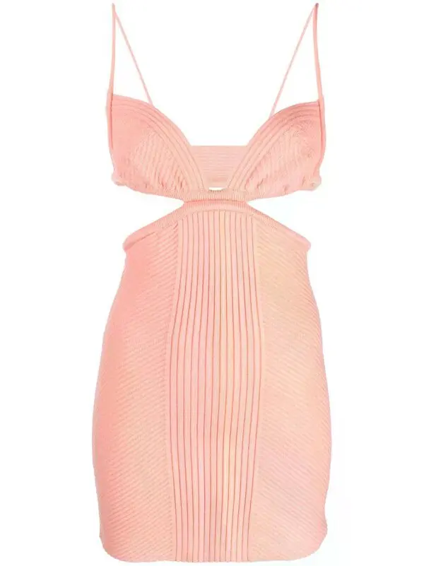 Off-White Cut-out Ribbed-knit Minidress