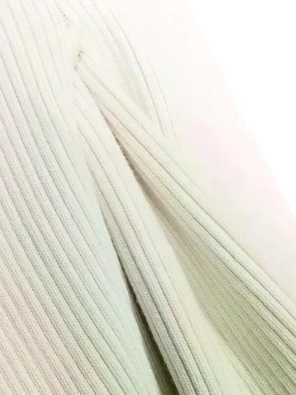COURREGES Logo-patch Ribbed-knit Scarf
