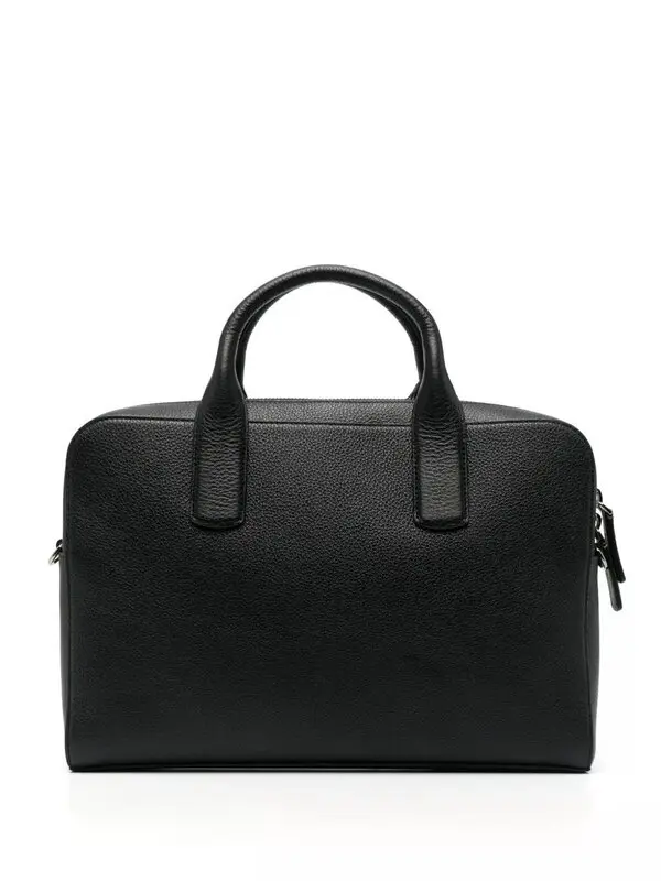 Giorgio Armani Leather Laptop Bag With Logo Stamp