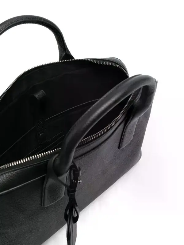 Giorgio Armani Leather Laptop Bag With Logo Stamp