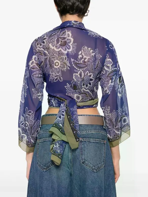 Etro Floral-print Tied Blouse