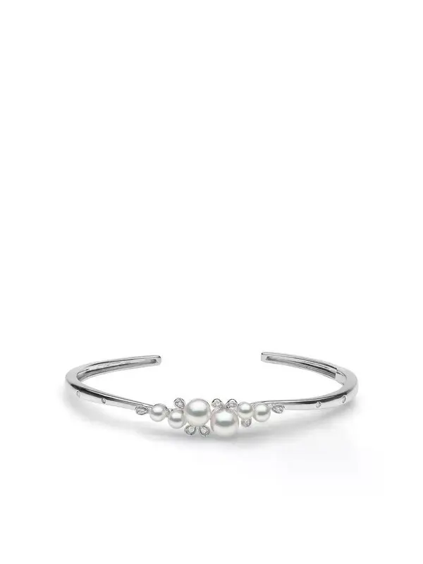 Yoko London 18kt White Gold Raindrop Pearl And Diamond Bracelet - Silver